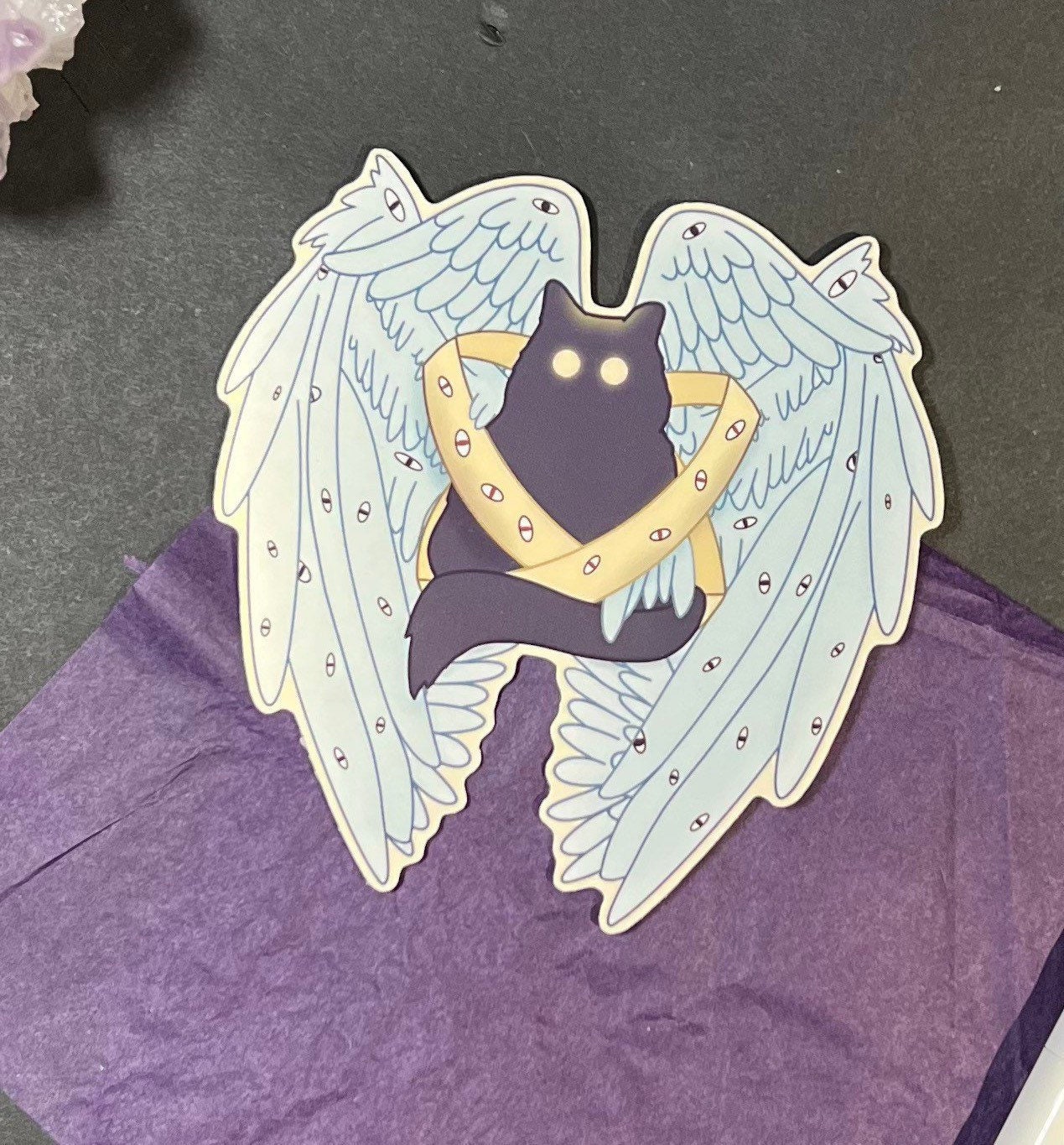 Biblically Accurate Void Cat | Angel Wing Stickers, Biblically Accurate ...
