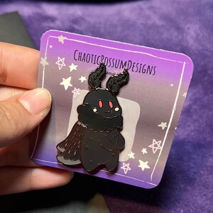 Chibi Mothman Enamel Pin| Cute Moth Local Cryptid Pin, Kawaii Cryptid ...