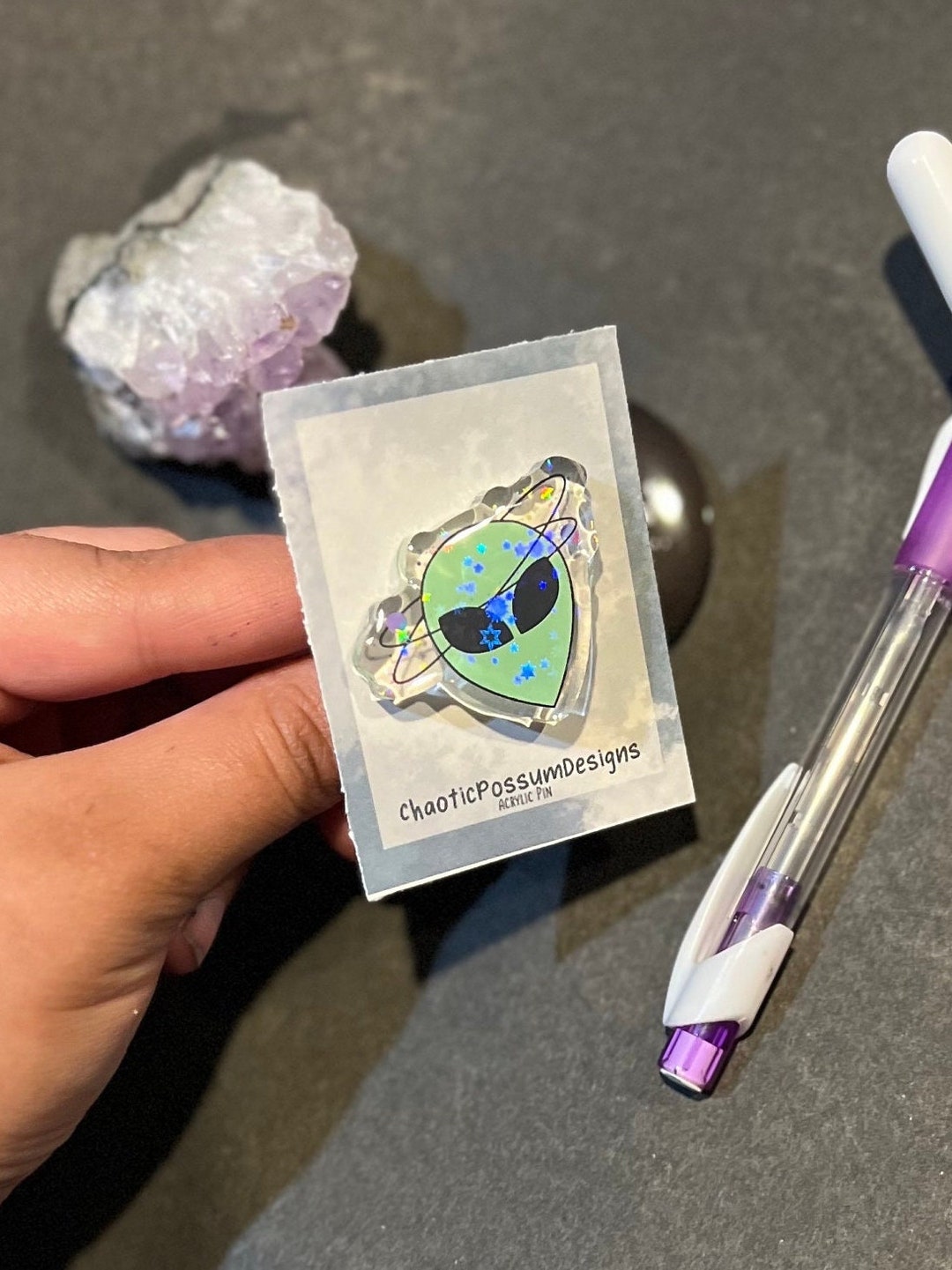 Dizzy Alien Acrylic Pin 15 In Alien Pin Ufo Alien Spaceship Kawaii Pin Cute Acrylic Pin