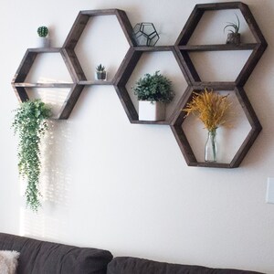 Hexagon Shelves | Wall Beehive | Bee Honeycomb Shelf Decor | Wood Home ...