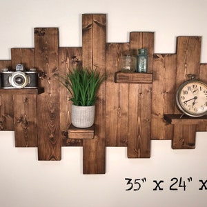 Rustic Wall Shelf, Floating Shelf, Wood Wall Art, Hanging Rustic Decor ...