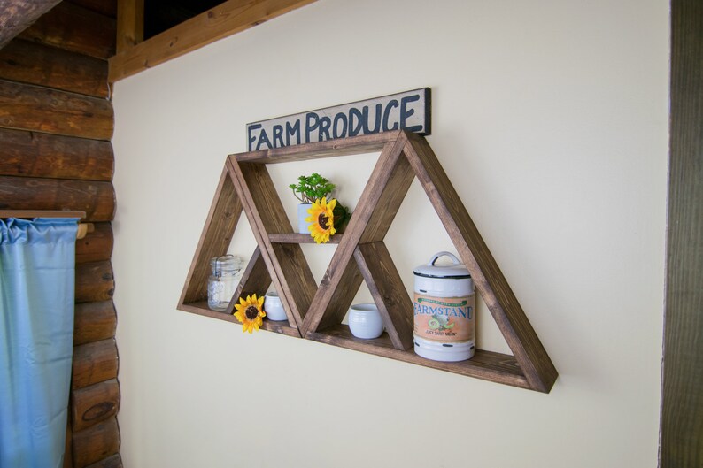 Triangle Shelves Set of 3 Rustic Wall Decor Gallery Wall - Etsy