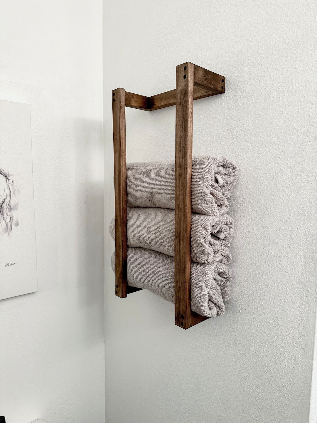 Floating Towel Rack | Bathroom Rack | Home Decor | Farmhouse | Wall ...