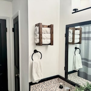 Floating Towel Rack | Bathroom Rack | Home Decor | Farmhouse | Wall ...