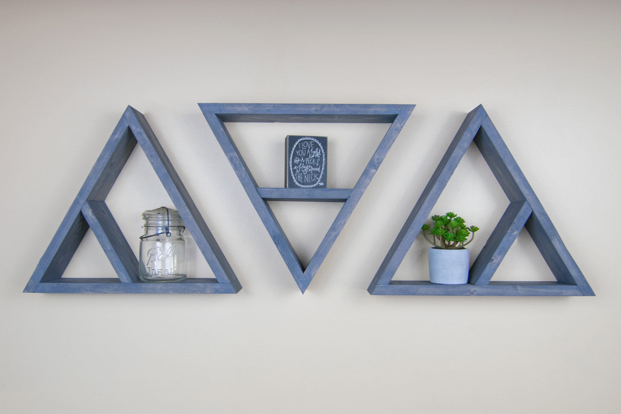 Triangle Shelves Set of 3 Rustic Wall Decor Gallery Wall - Etsy