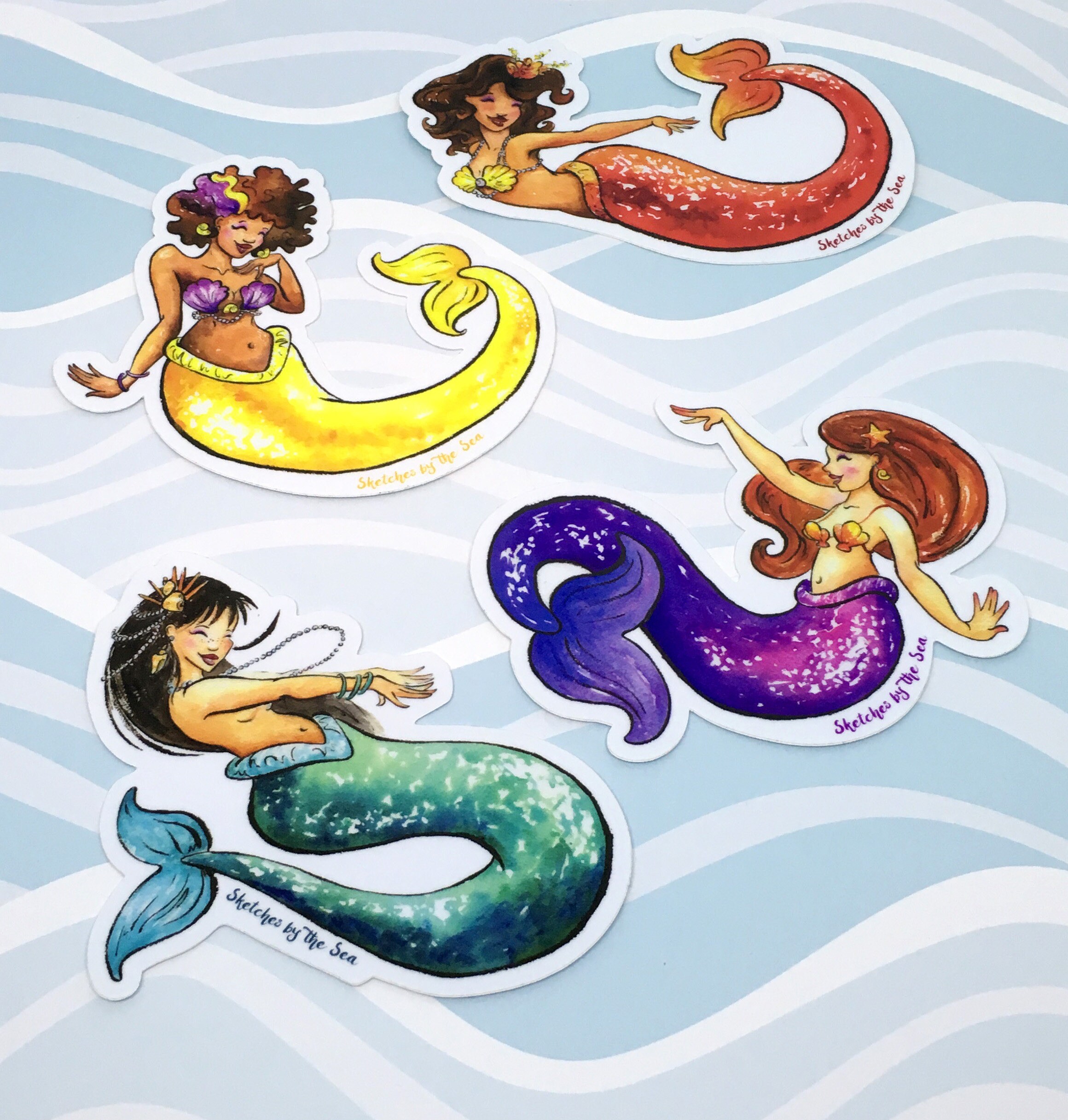 Ruby Mermaid Sticker - Etsy