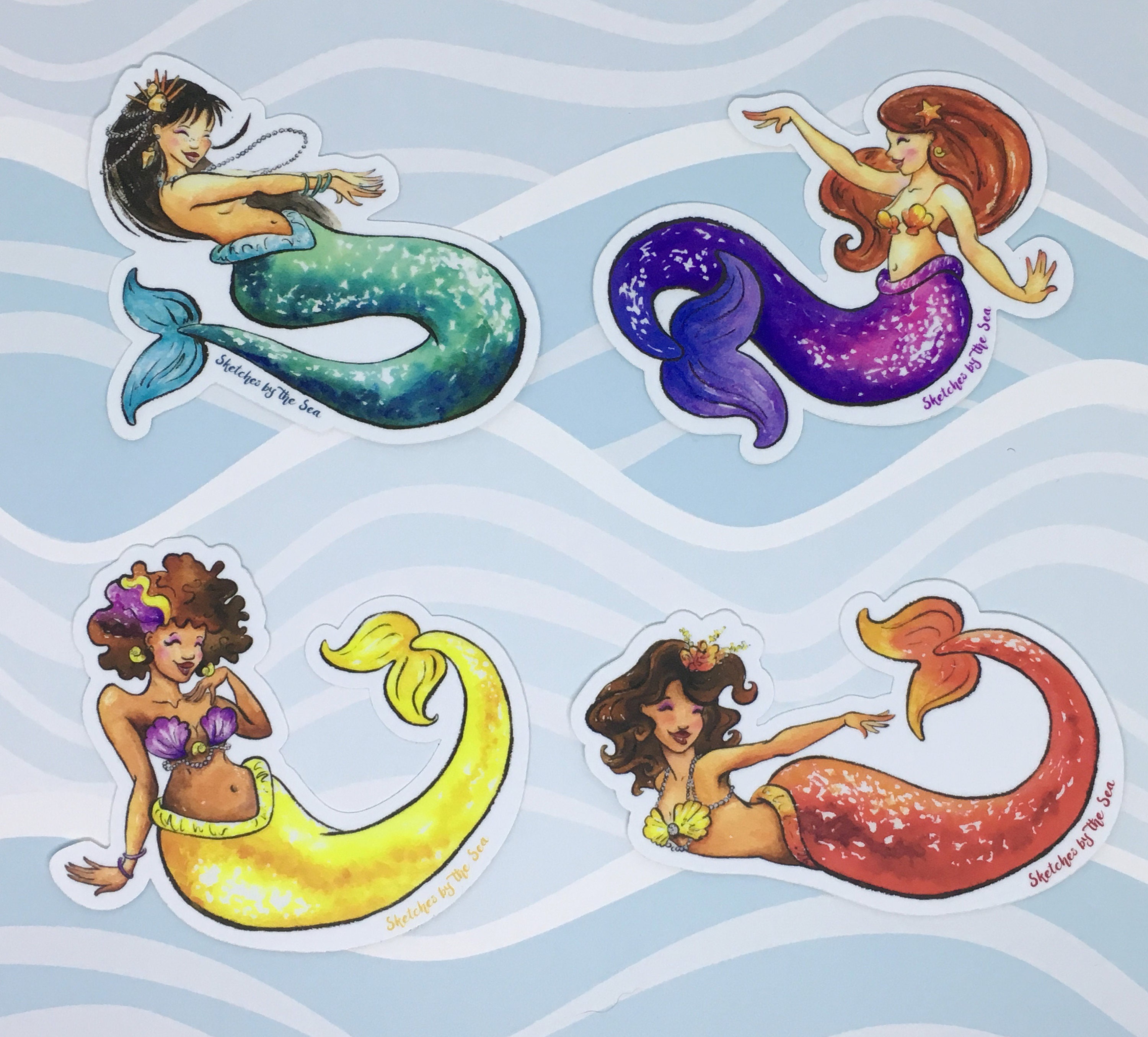 Ruby Mermaid Sticker - Etsy