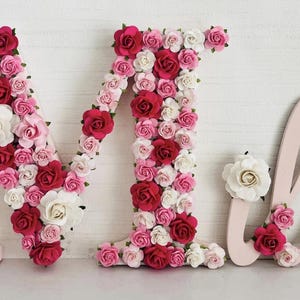 Dusty Rose Flower Name Sign, Personalised Wall Name, Dusky Pink Nursery ...