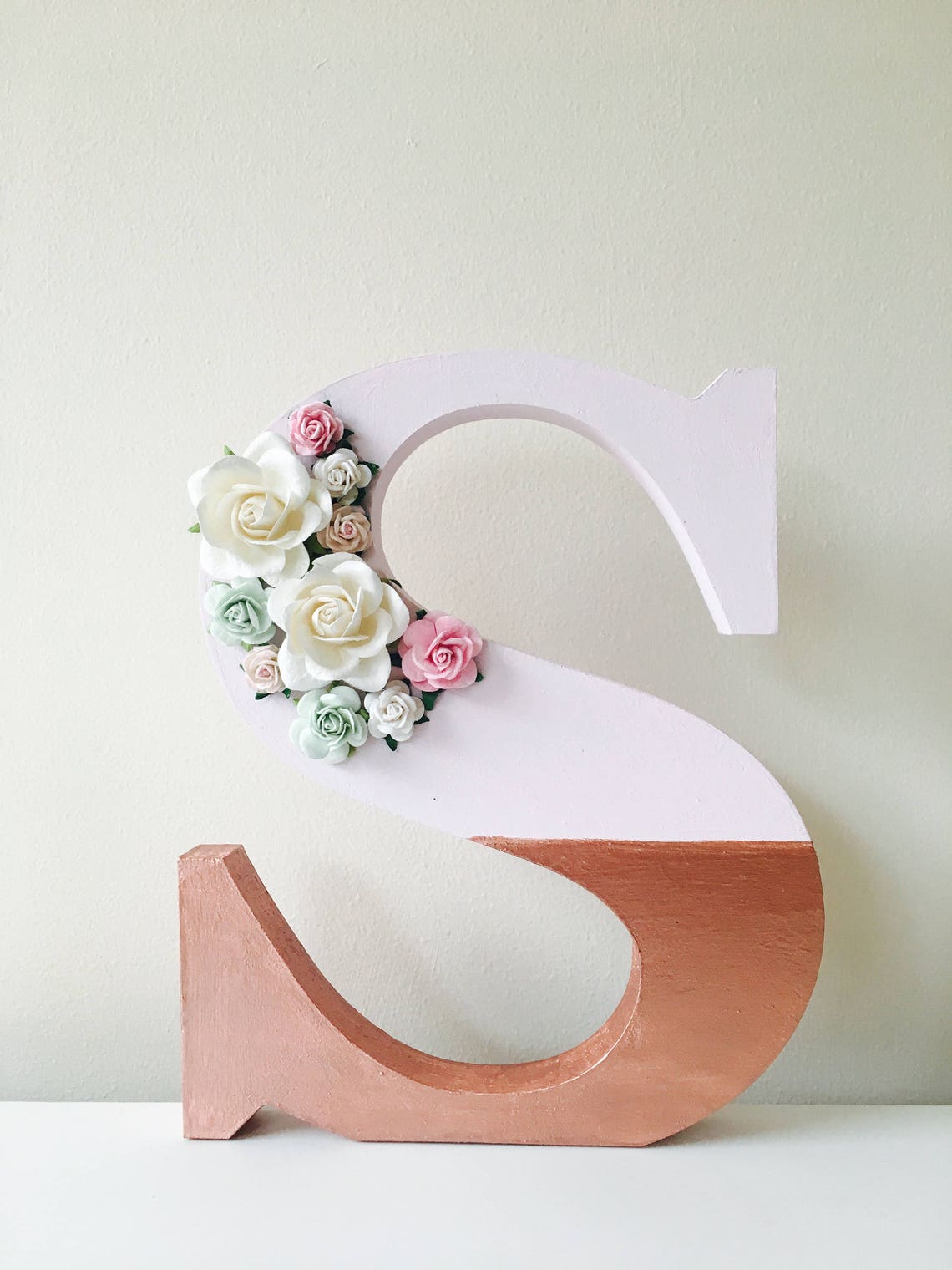 Rose gold decor rose gold flower letter rose gold letter | Etsy