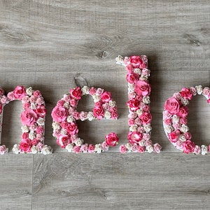 Flower Letters, Nursery Name Sign, Flower Wall Art, Flower Letter Name ...