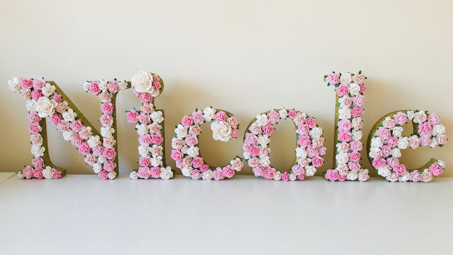 Flower Letters Nursery Name Sign Flower Wall Art Flower - Etsy