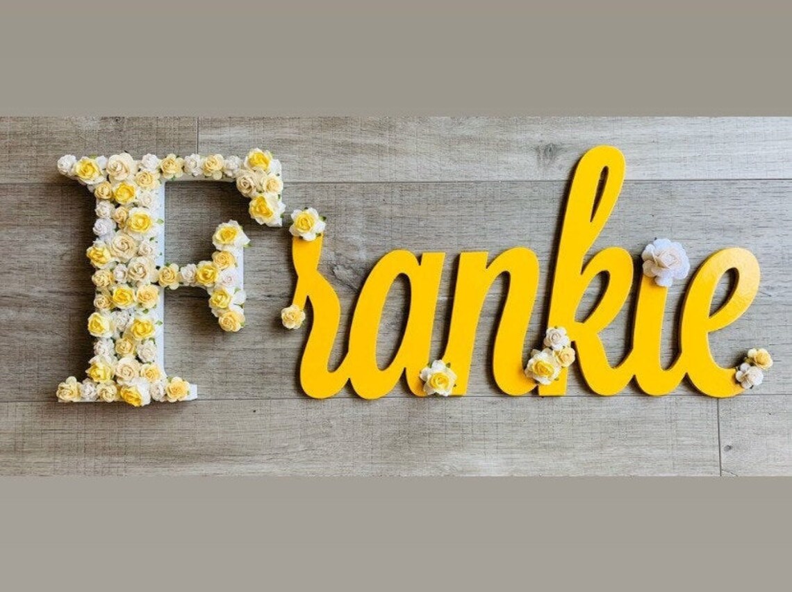 Flower Name Name Sign Wall Name Flower Letter Flower - Etsy