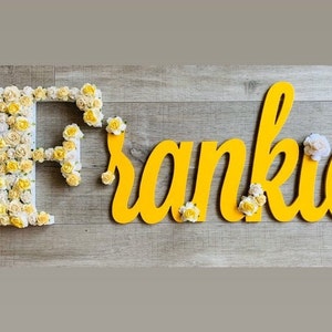 Flower Name Name Sign Wall Name Flower Letter Flower - Etsy