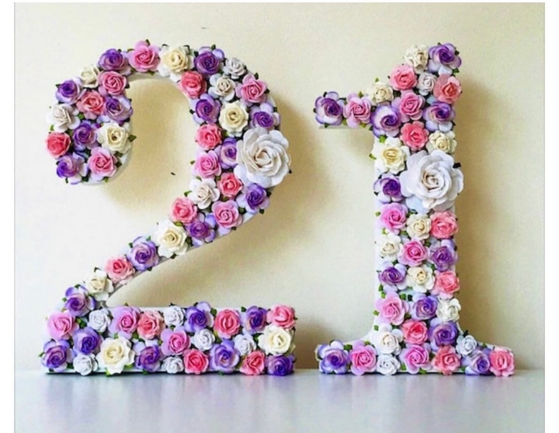 Flower Numbers Number Flowers Birthday Number Flowers for - Etsy