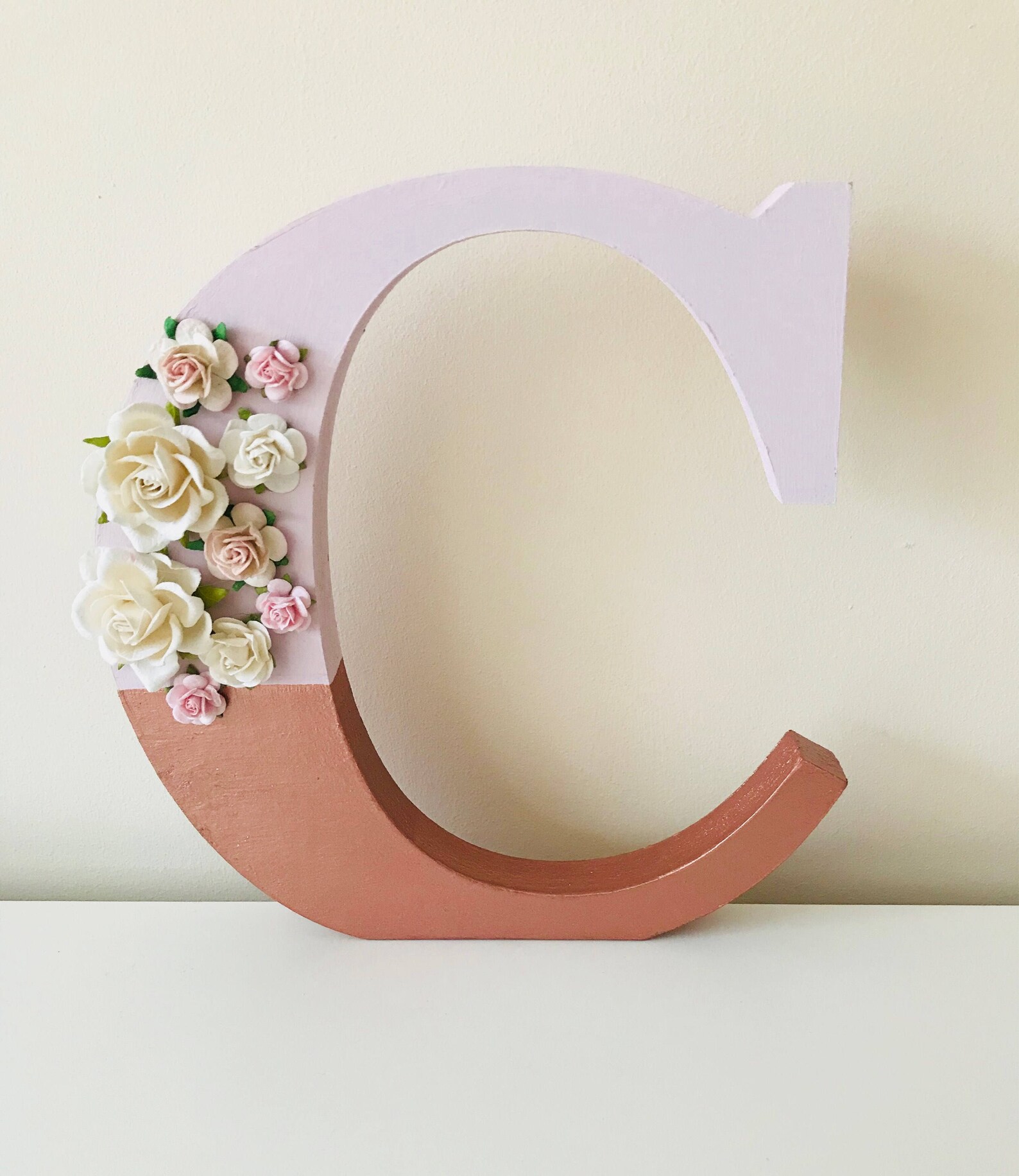 Rose Gold Decor Rose Gold Flower Letter Rose Gold Letter | Etsy