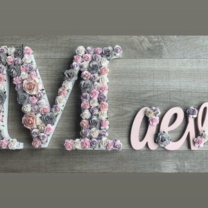 Flower Name Name Sign Wall Name Flower Letter Flower - Etsy