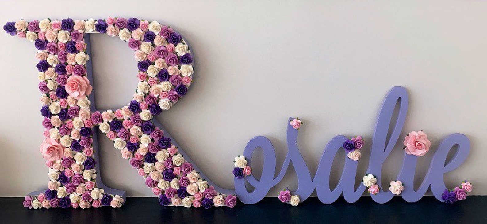 Flower Name Name Sign Wall Name Flower Letter Flower | Etsy UK