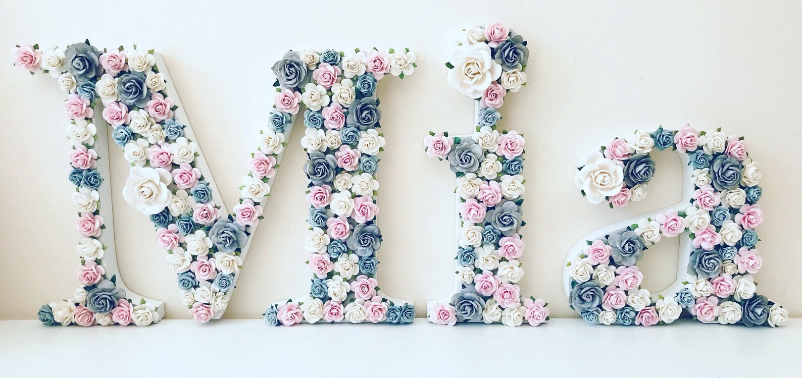 Flower Letters Nursery Name Sign Flower Wall Art Flower - Etsy