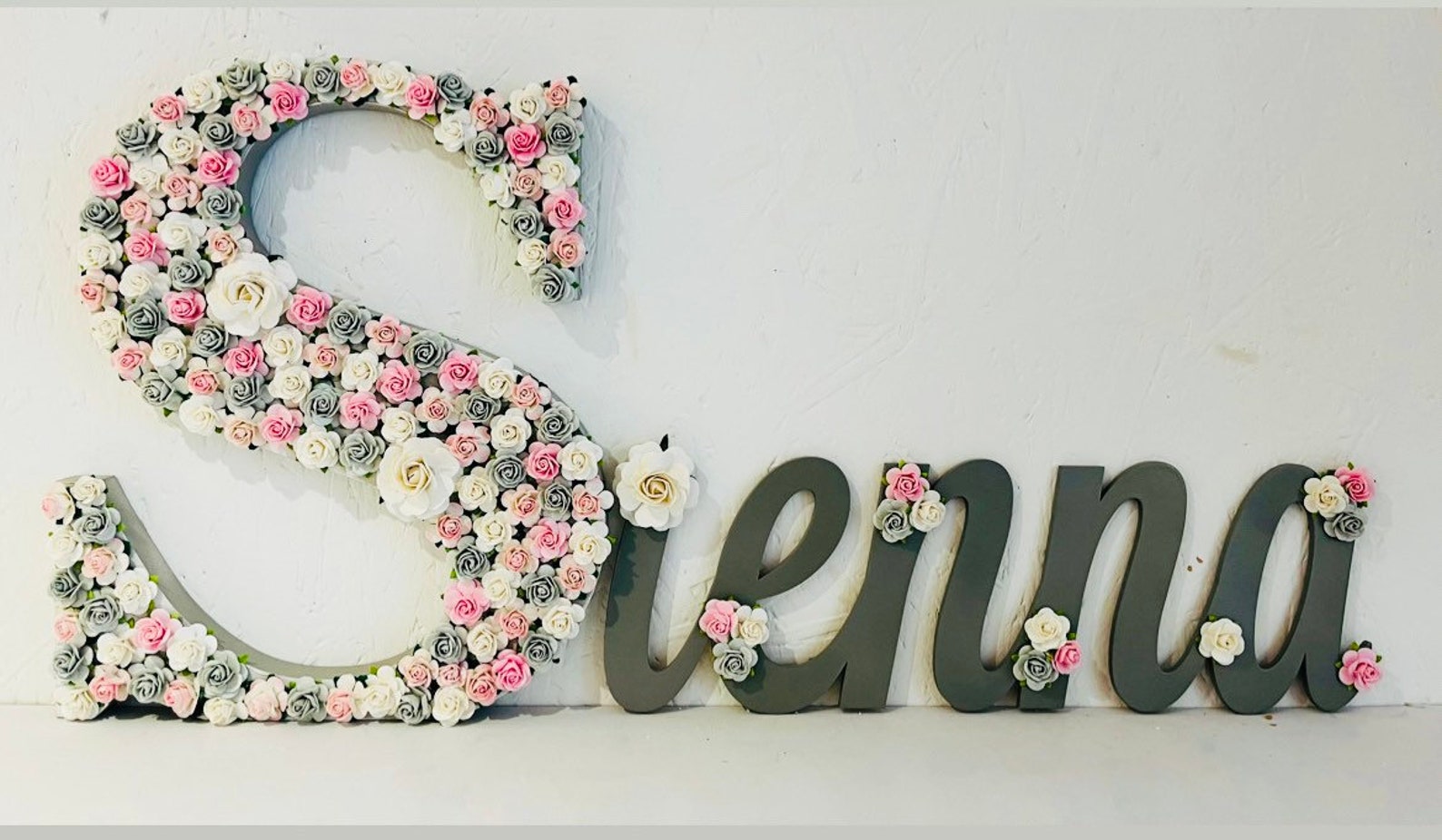 Flower Name Name Sign Wall Name Flower Letter Flower - Etsy