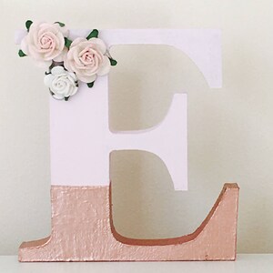 Rose gold decor rose gold flower letter rose gold letter | Etsy