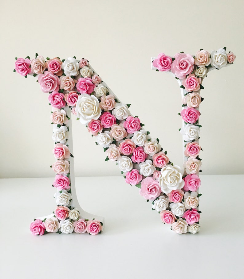 Pink Letters Nursery Pink Letters Flower Letters Pink Wall - Etsy UK