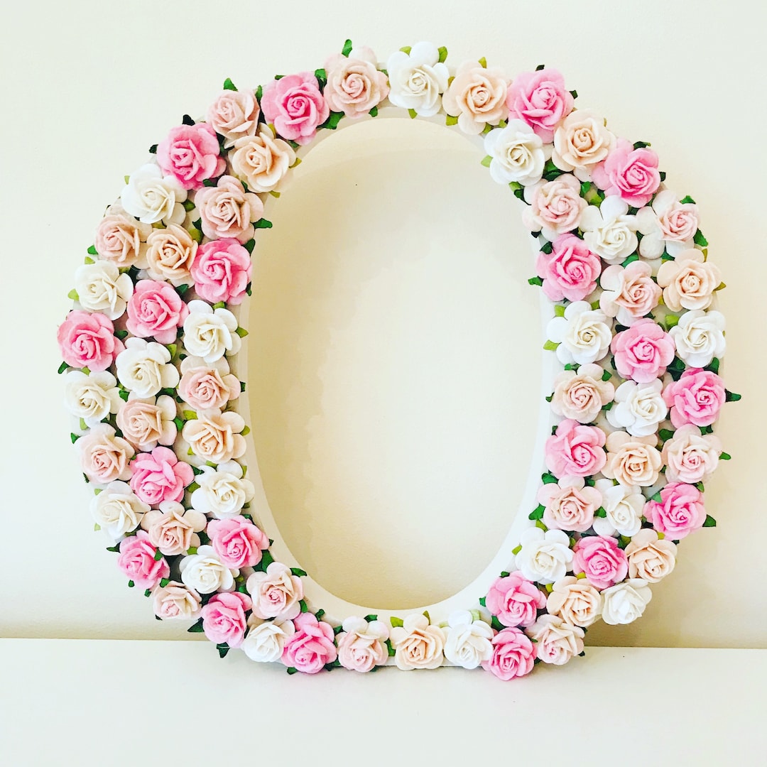 Pink Letters Nursery, Pink Letters, Flower Letters, Pink Wall Art ...