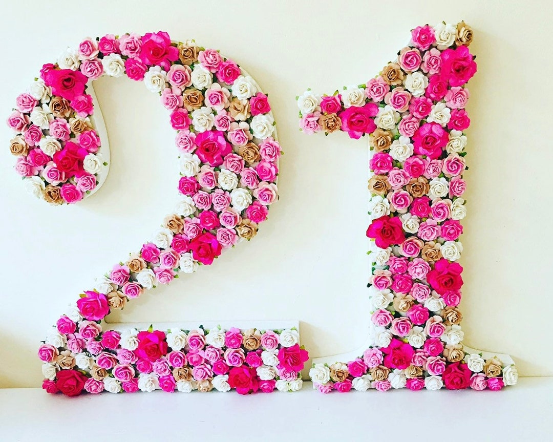 Flower Numbers Number Flowers Birthday Number Flowers for - Etsy