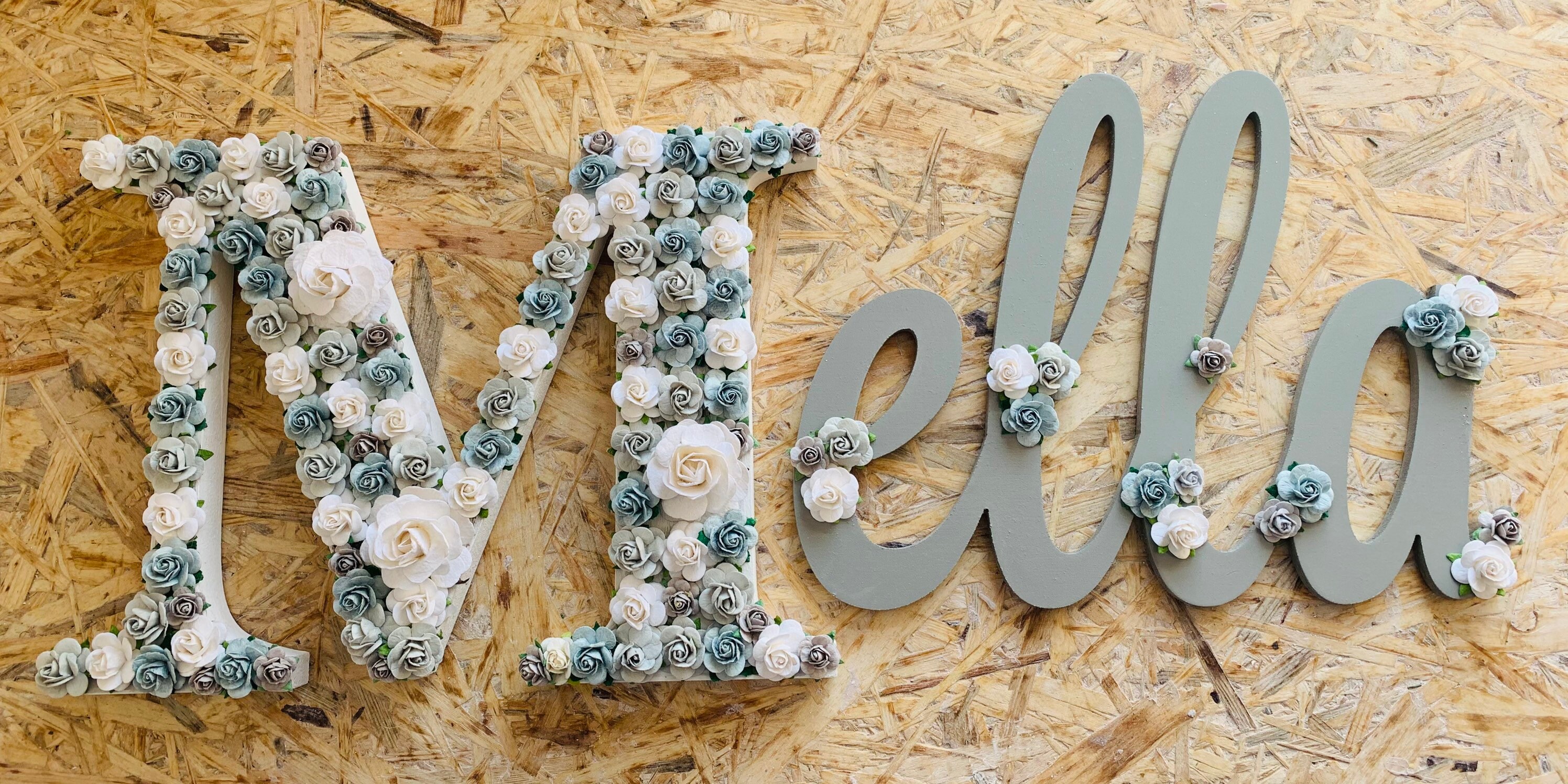 Flower Name Name Sign Wall Name Flower Letter Flower - Etsy UK