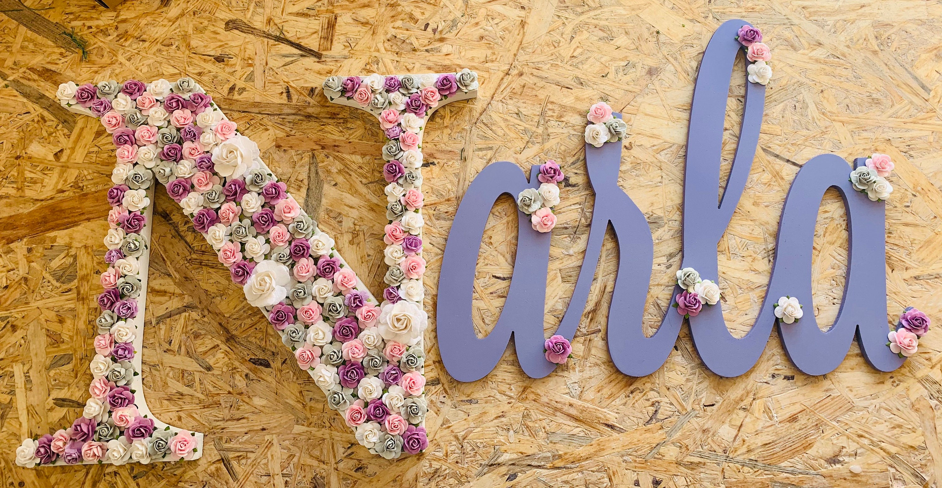 Flower Name Name Sign Wall Name Flower Letter Flower | Etsy UK