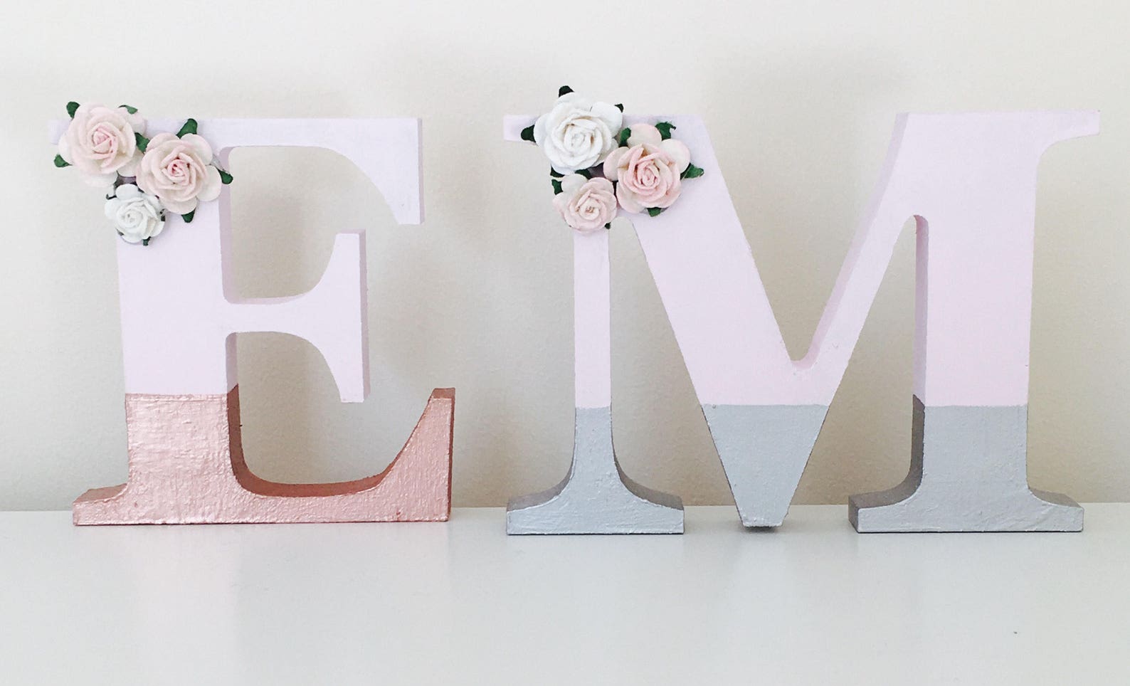 Rose Gold Decor Rose Gold Flower Letter Rose Gold Letter | Etsy