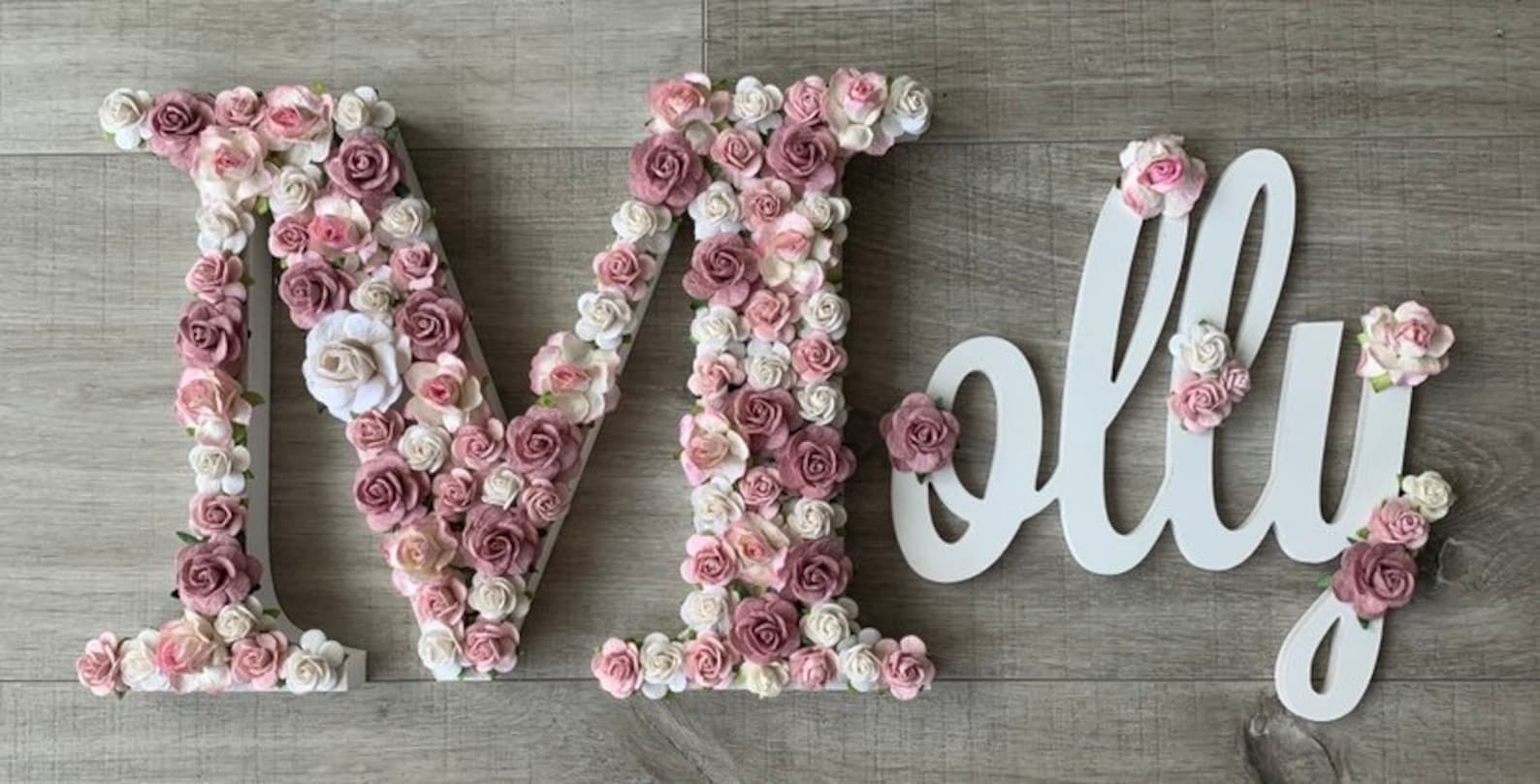 Flower Name Name Sign Wall Name Flower Letter Flower - Etsy