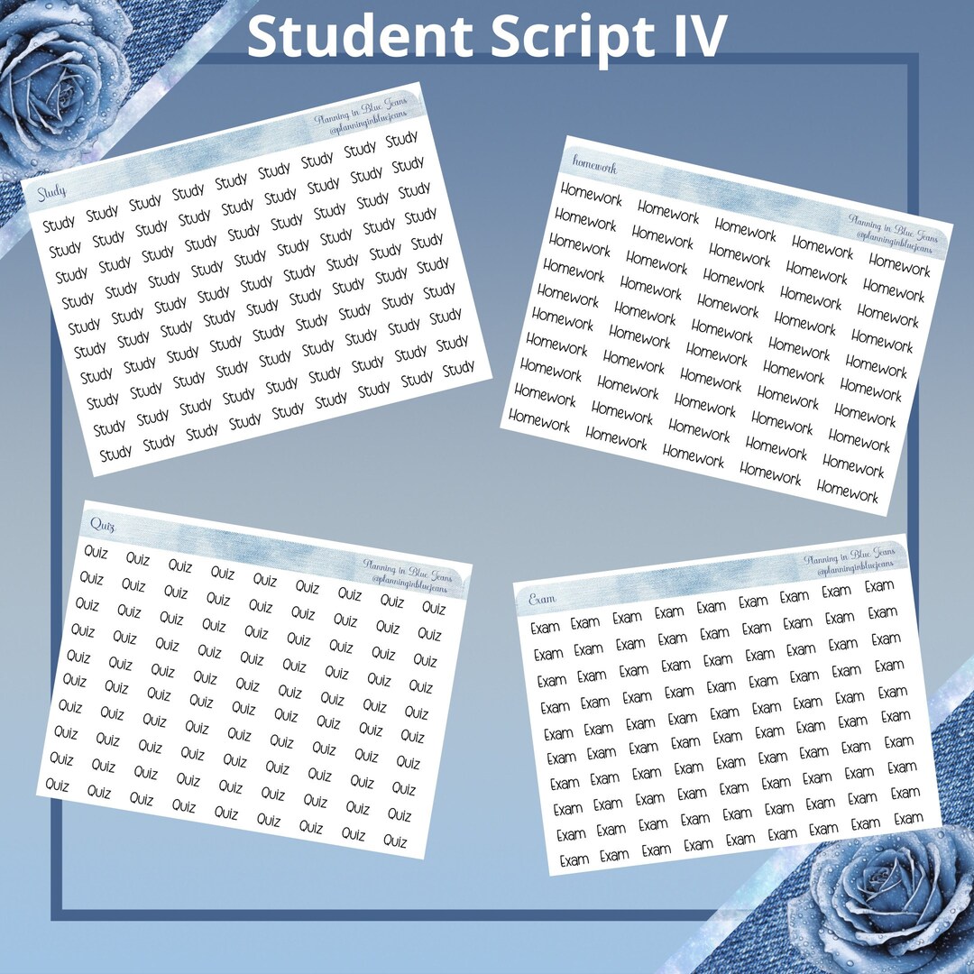 Study, Quiz, Homework, Exam - Student Scripts III - Etsy