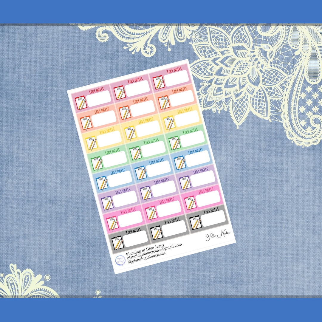 Functional Planner Stickers, Take Notes - Etsy