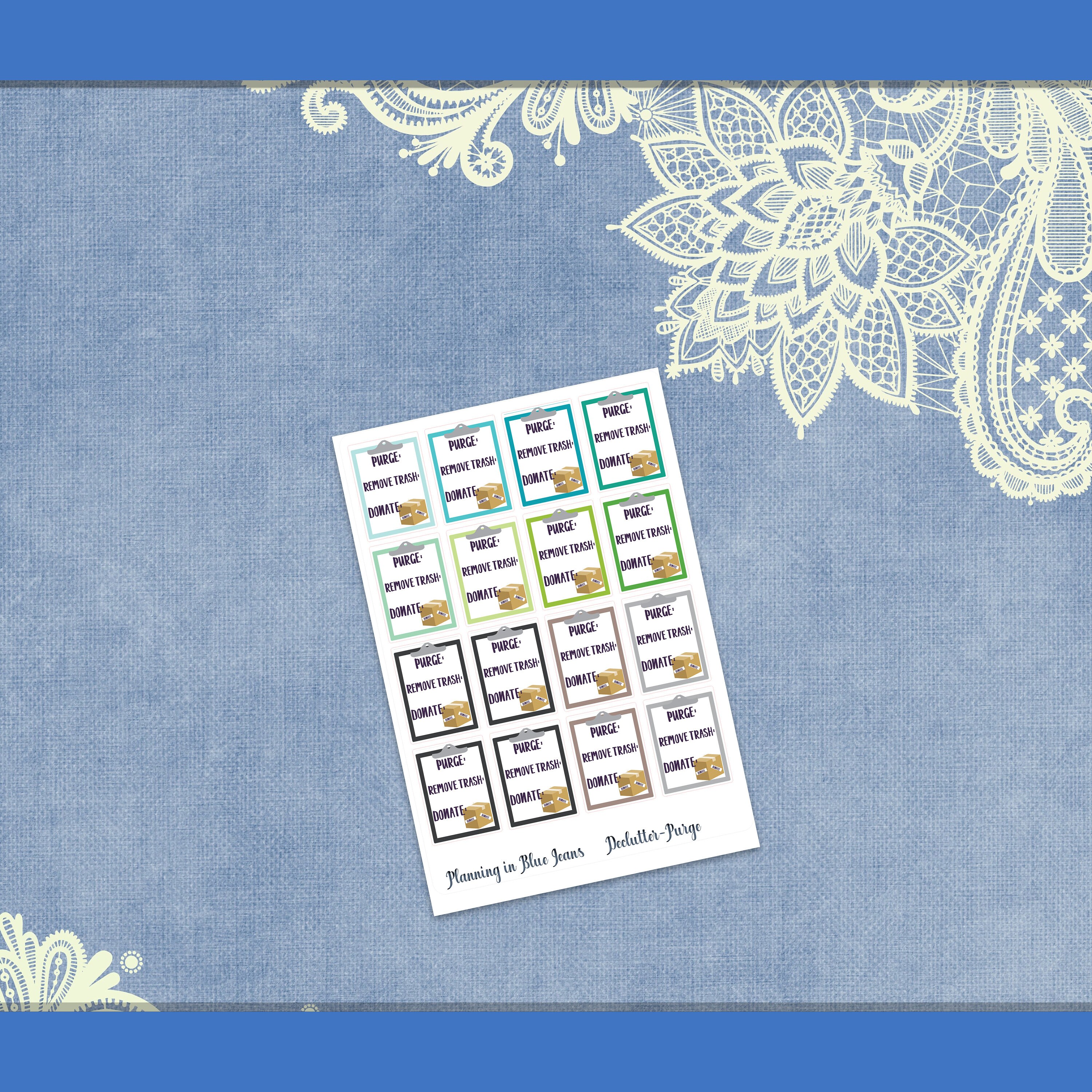 6 Page De-clutter, Organize, Deep Clean Planner Stickers, Will Fit Most ...