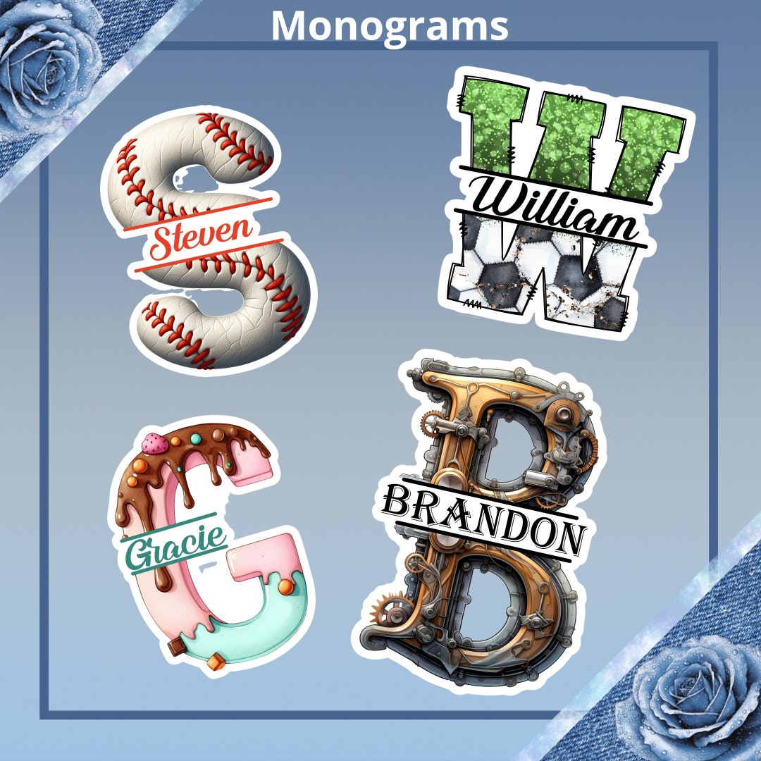 Laminated Monogram Alphabet Sticker - Etsy