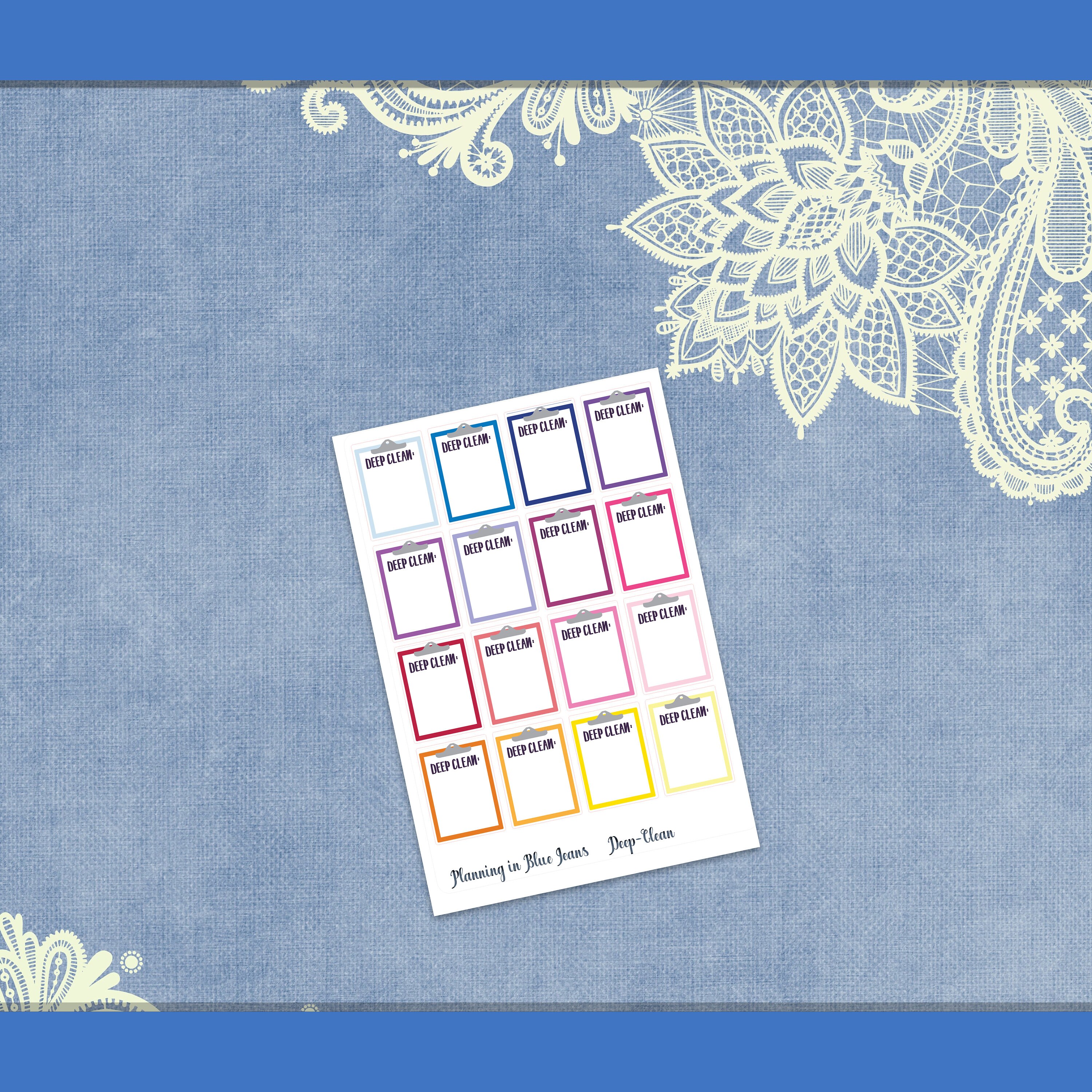 6 Page De-clutter, Organize, Deep Clean Planner Stickers, Will Fit Most ...