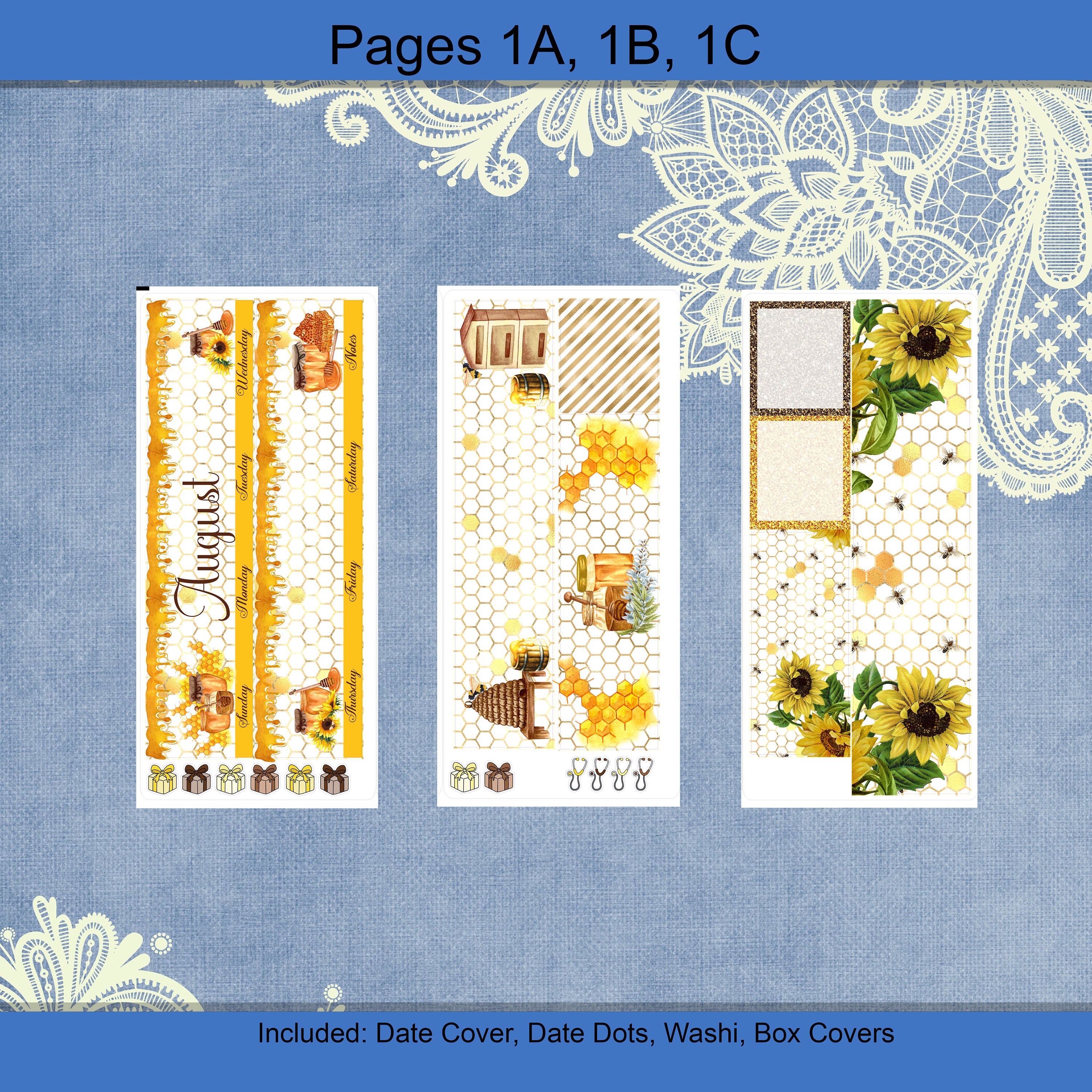 7x9 August Monthly kit August Dashboard Planner Sticker Kit | Etsy