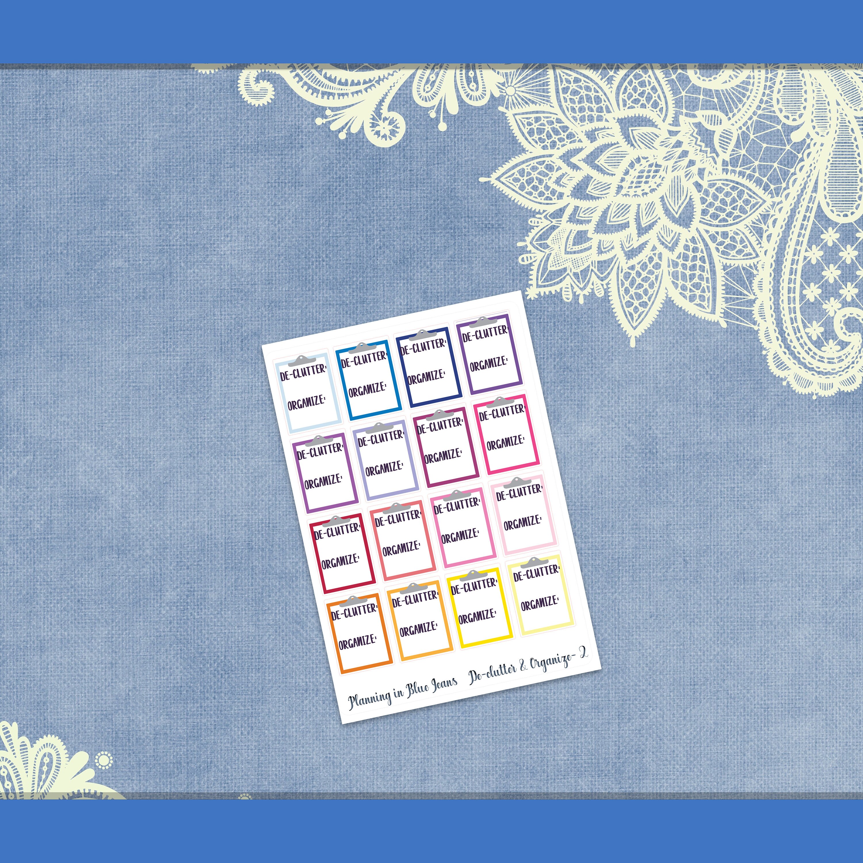 6 page De-Clutter Organize Deep Clean Planner Stickers will | Etsy