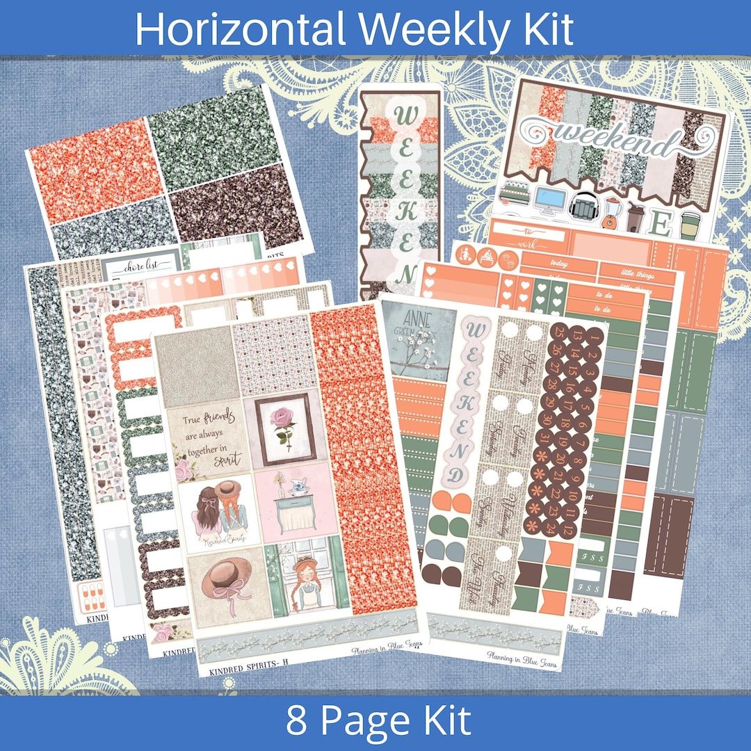 Horizontal - Kindred Spirits Sticker Weekly Kit 4, 6, 8 Page or A La ...