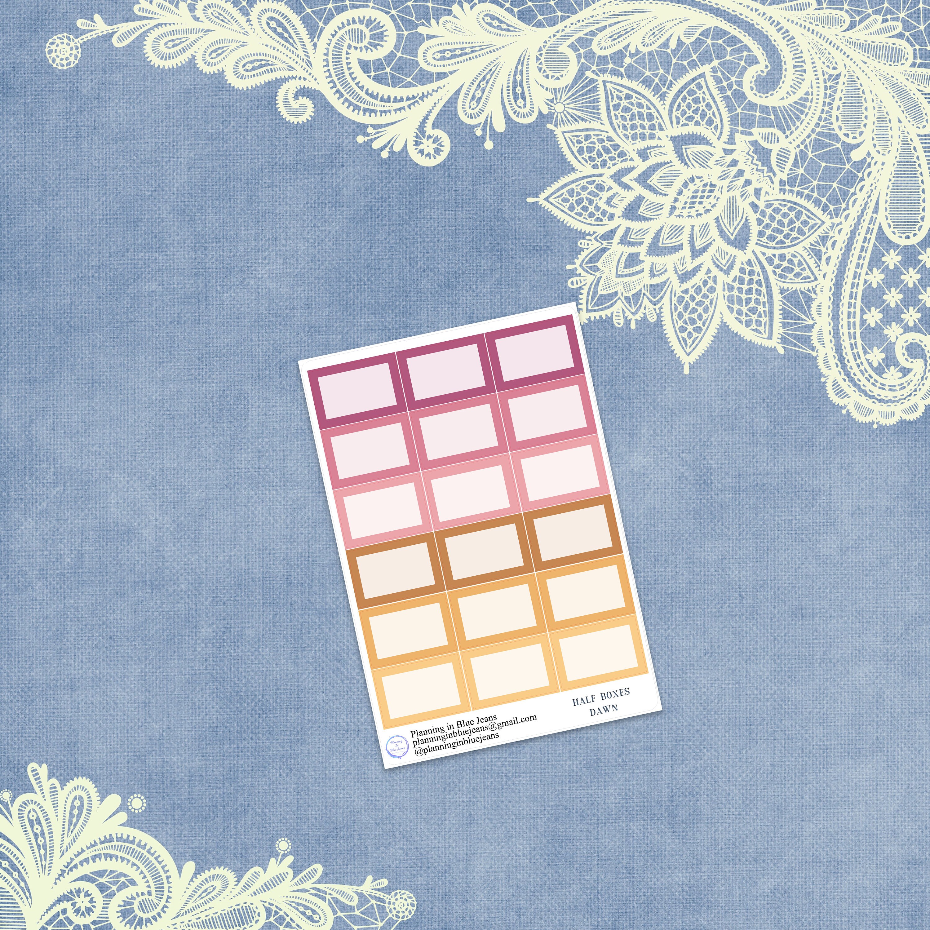 Choose Your Color Scheme, Half Boxes Planner Stickers - Etsy
