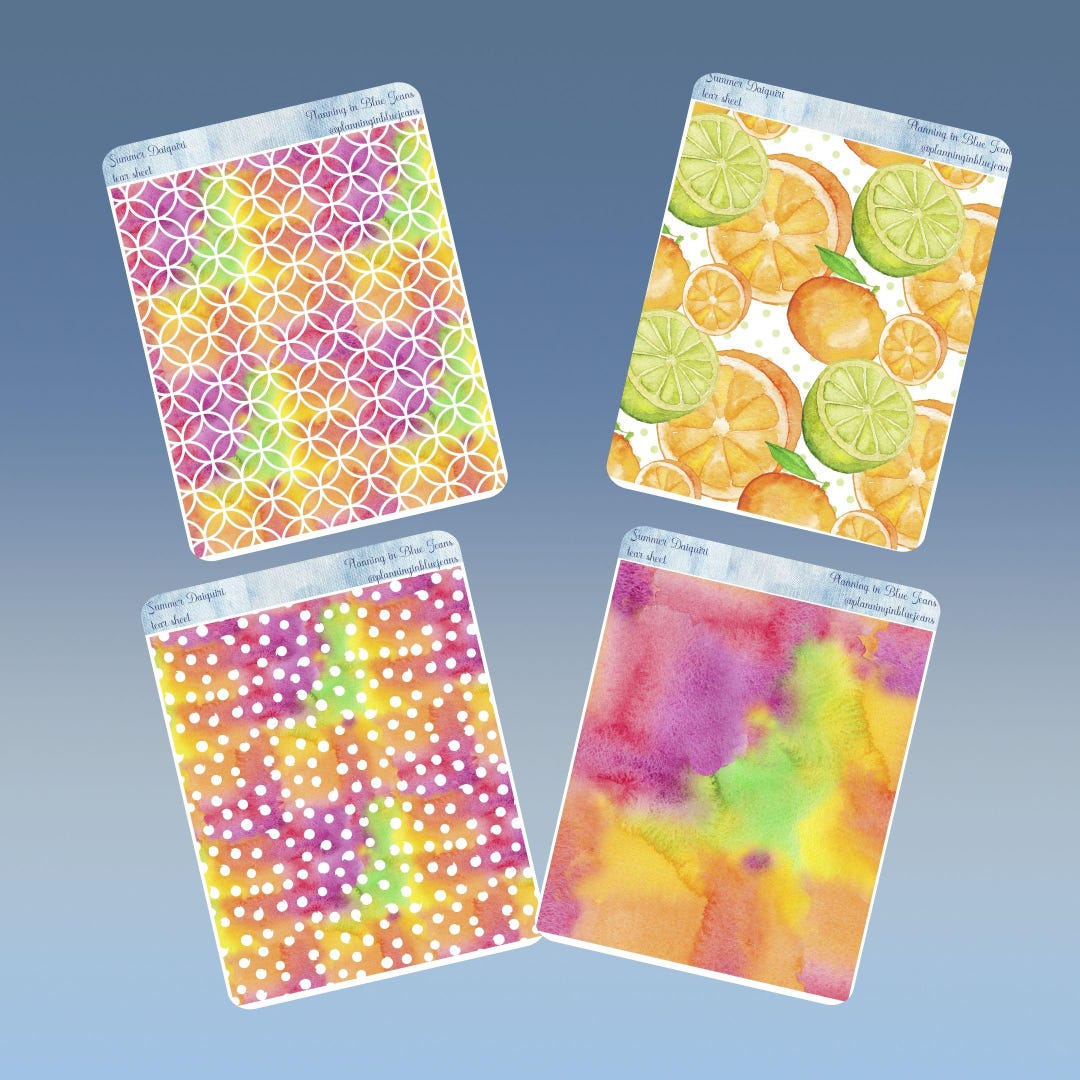 NEW - Tear Sheets Summer Daiquiri Planner Stickers - Etsy