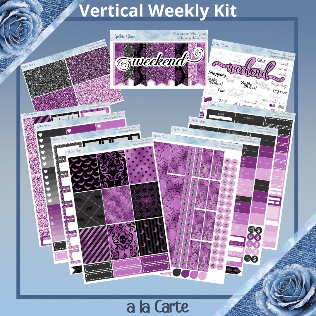 Vertical - Gothic Glam Weekly Kit 4, 6, 8 Pages or A La Carte Planner ...