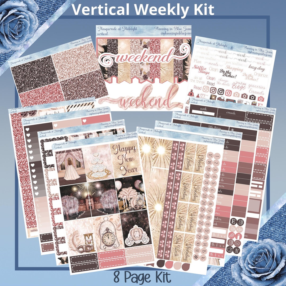 Vertical - Midnight Masquerade Weekly Kit 4, 6, 8 Pages or A La Carte ...