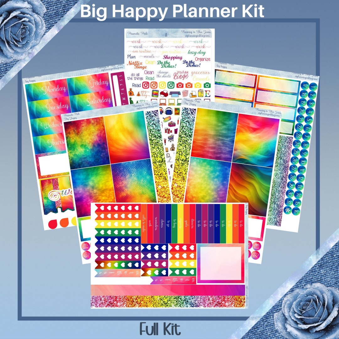 Big Happy Planner- Prismatic Pride Planner Sticker Weekly Kit 5 Pages ...