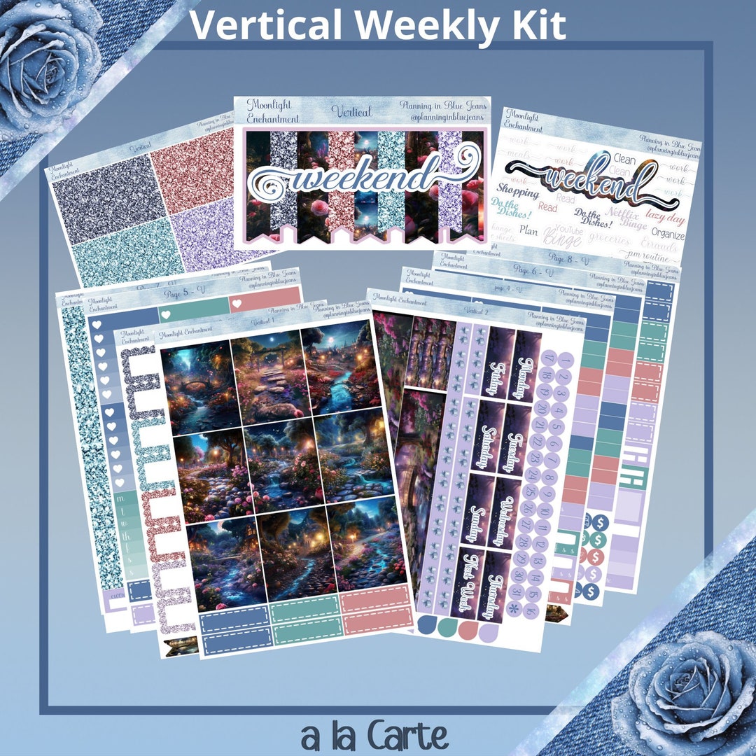 Vertical 7 X 9 - Moonlight Enchantment Planner Sticker Weekly Kit 4, 6 ...
