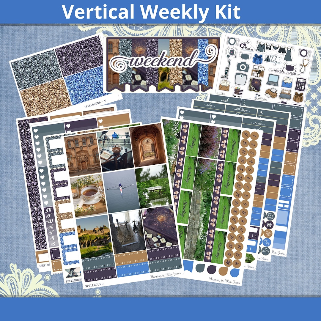 Vertical Spellbound Planner Sticker Kit, Weekly 4, 6, 8, Page or A La ...