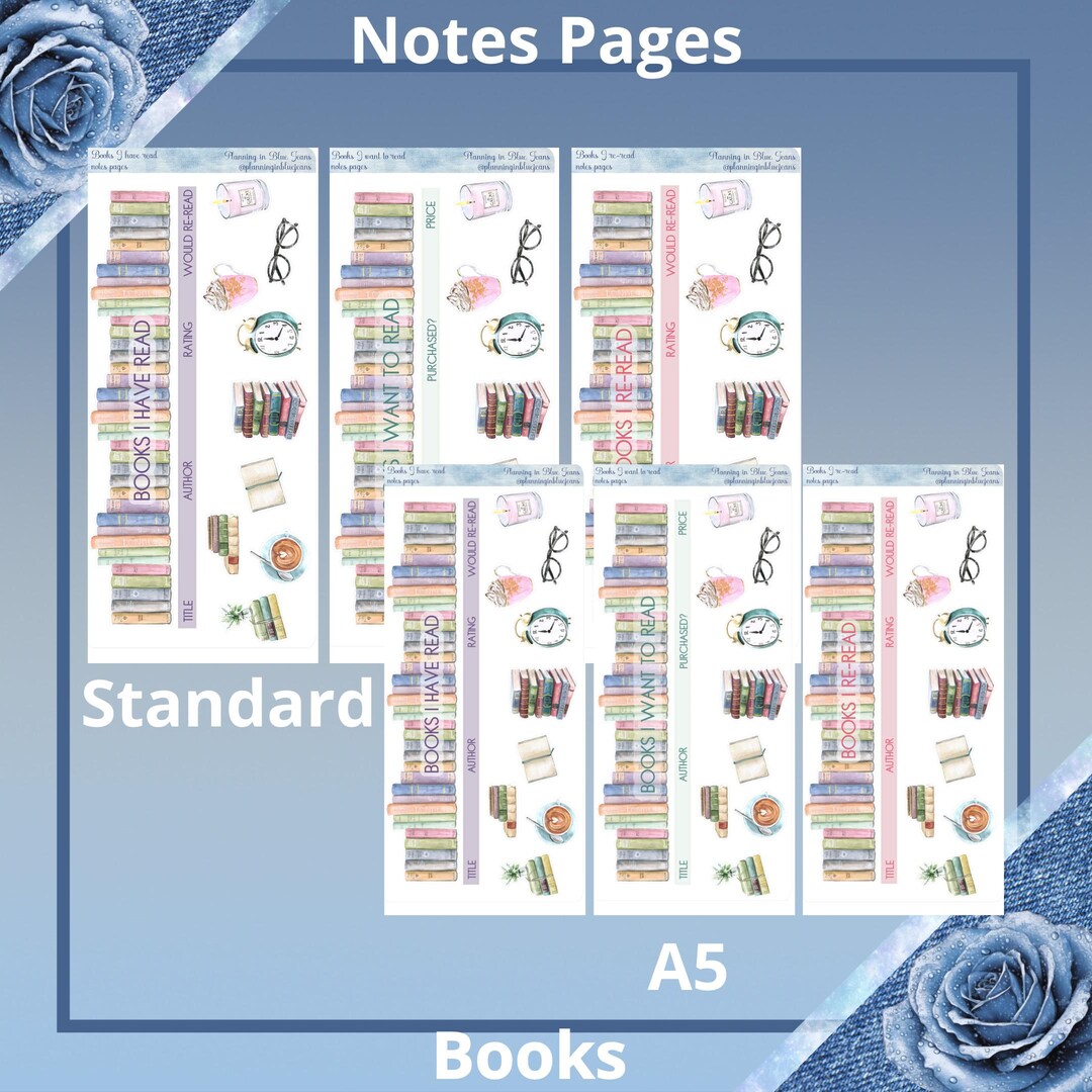 Notes Page Books A5 and Standard - Planner Setup Kit - Etsy