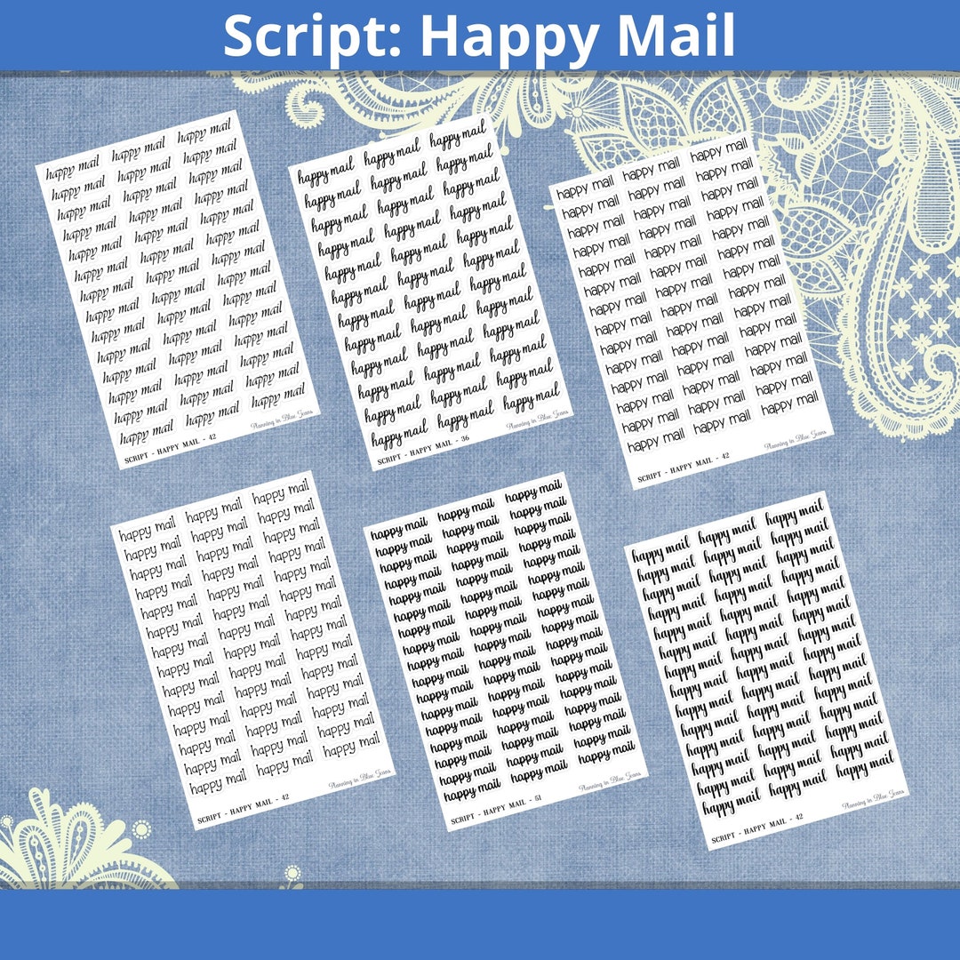 Happy Mail Script, Planner Stickers, Bullet Journal Stickers, Calendar ...