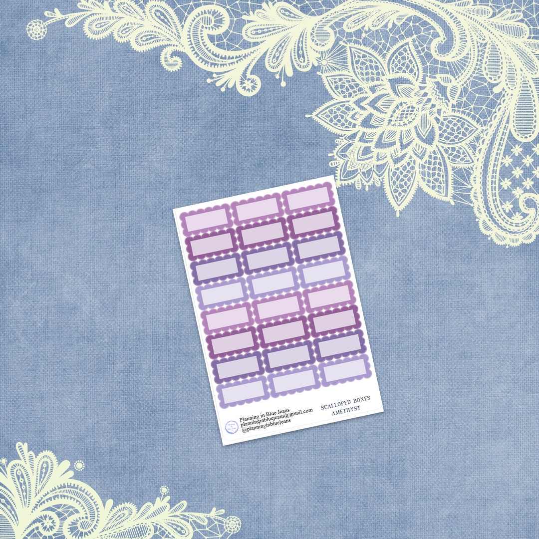 Choose Your Color Scheme, Scalloped Planner Sticker Boxes, - Etsy