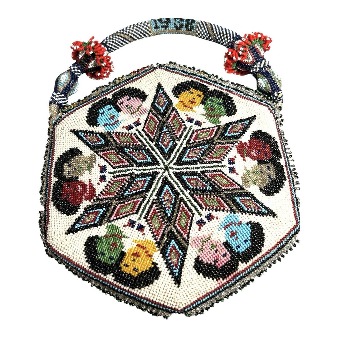 Vintage Native American 6 Sided Beaded Purse - Marked 1938 - Etsy